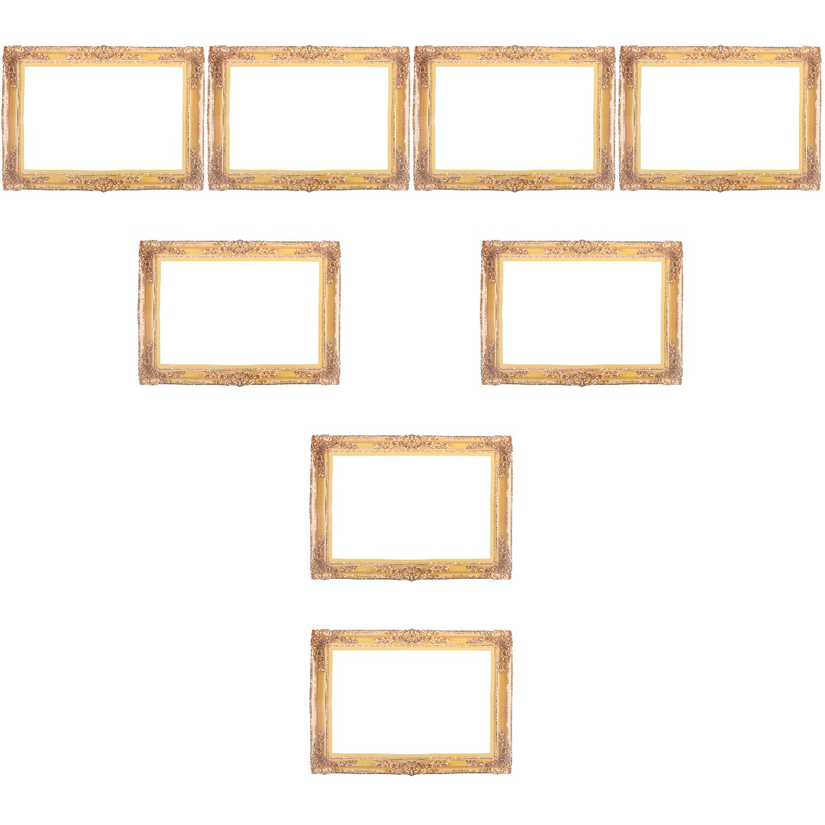 Set of 8 Cutout Photo Props Gold Frame Picture Frames Bride Gifts ...