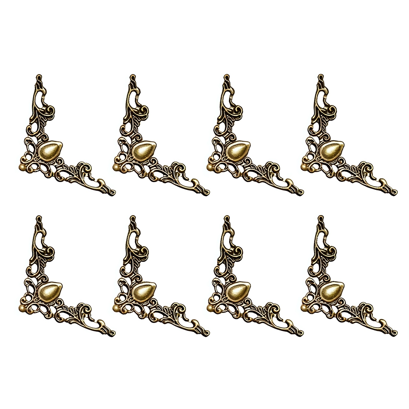 Set of 8 Decorative Metal Book Corner Guards Elegant Design Sturdy ...