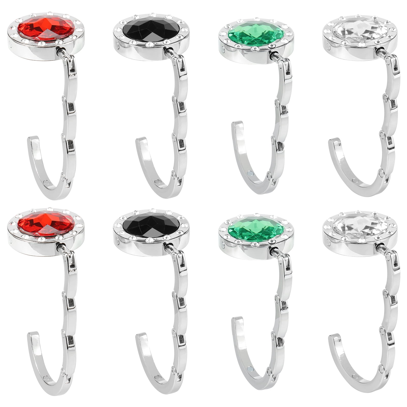 Set of 8 Foldable Purse Hook Floding Handbag Hanger Portable Hook Bling ...