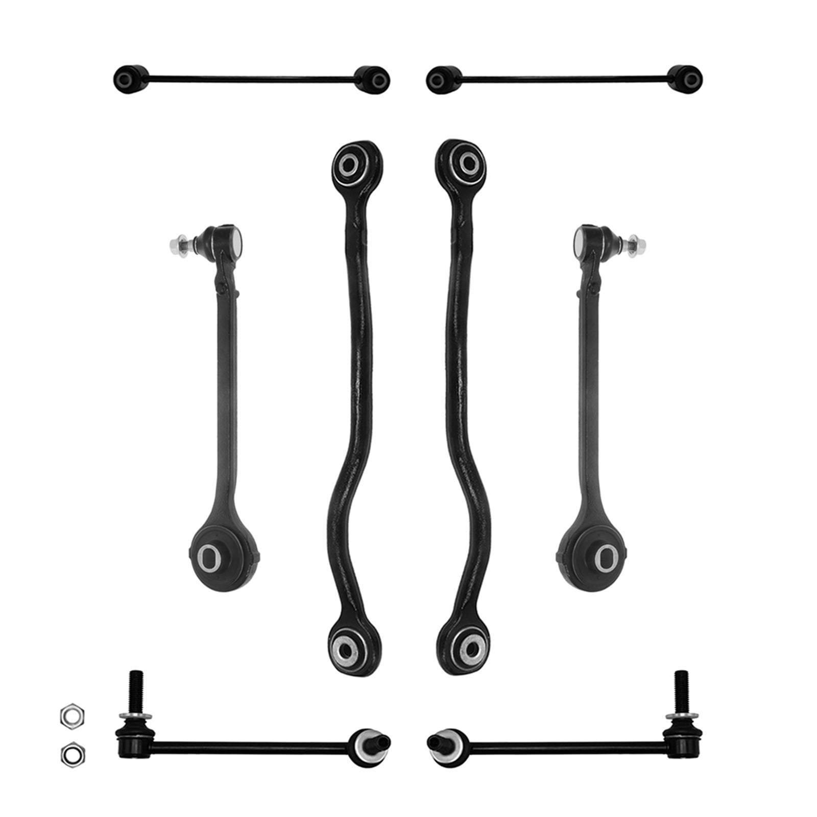 Set of 8 Front Lower Forward Control Arm Ball Joint-Sway Bar Link-Rear ...