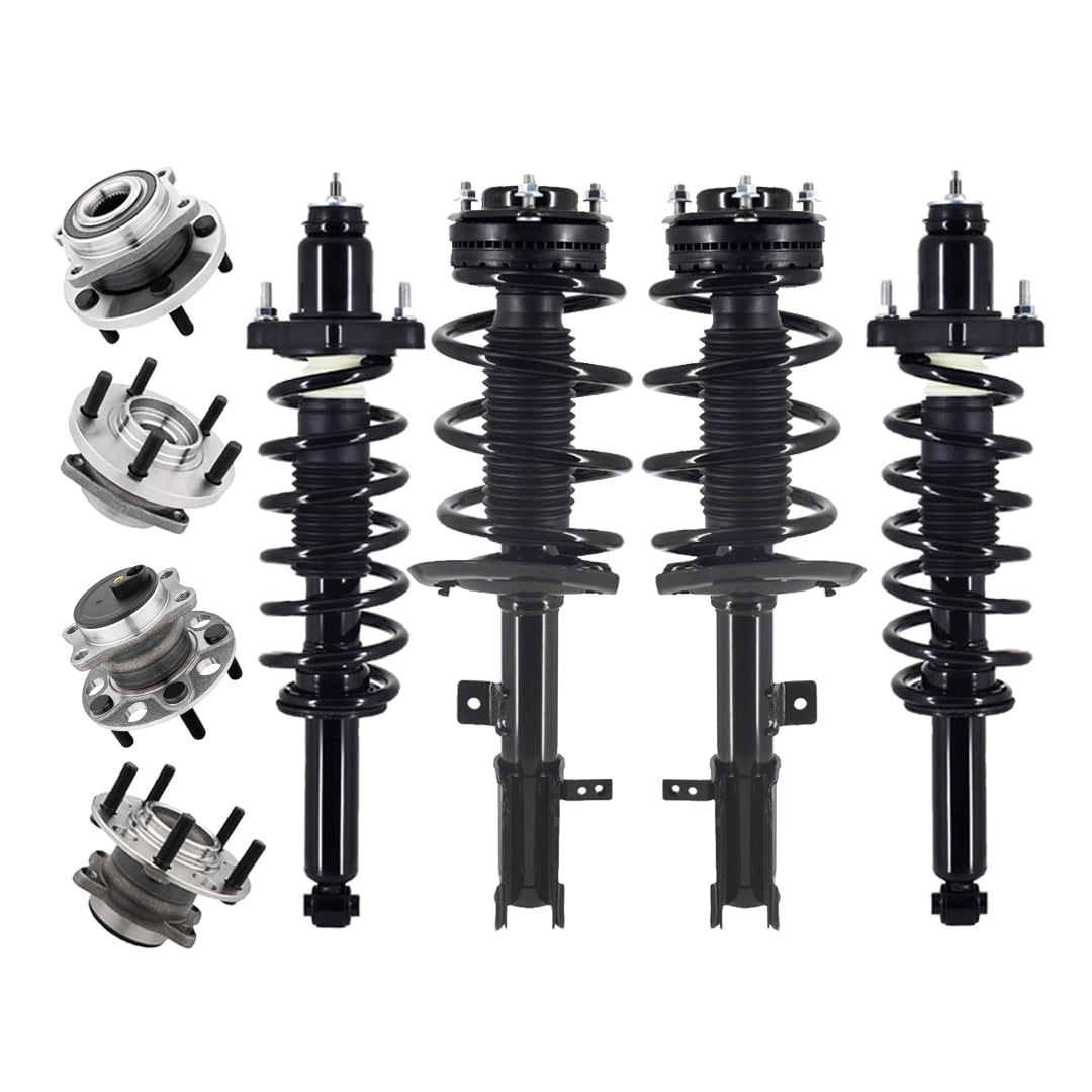 Set Of 8 Front Rear Quick Complete Strut Coil Spring Assembly Wheel Hub