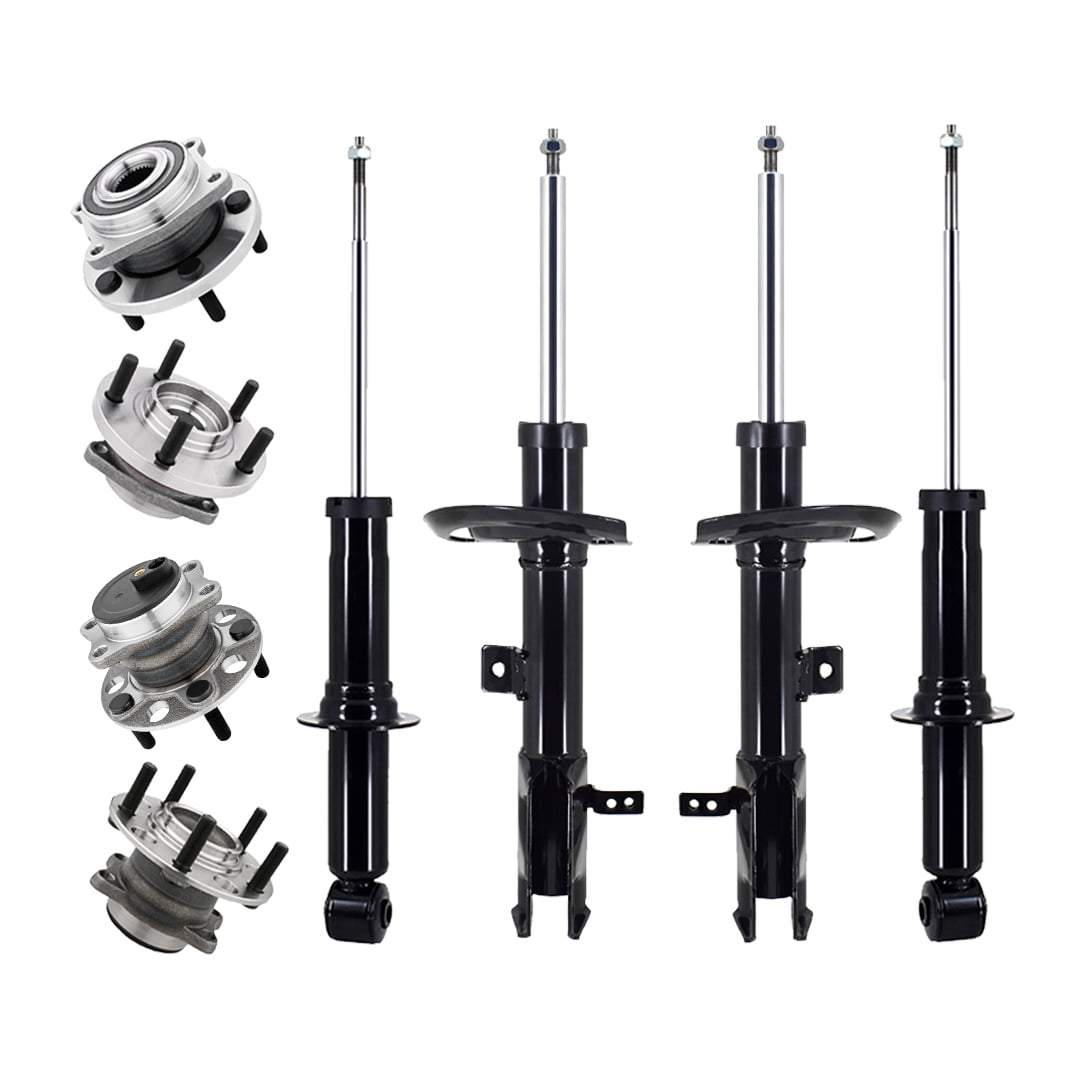 Set of 8 Front-Rear Suspension Strut Assembly-Wheel Hub Bearing ...