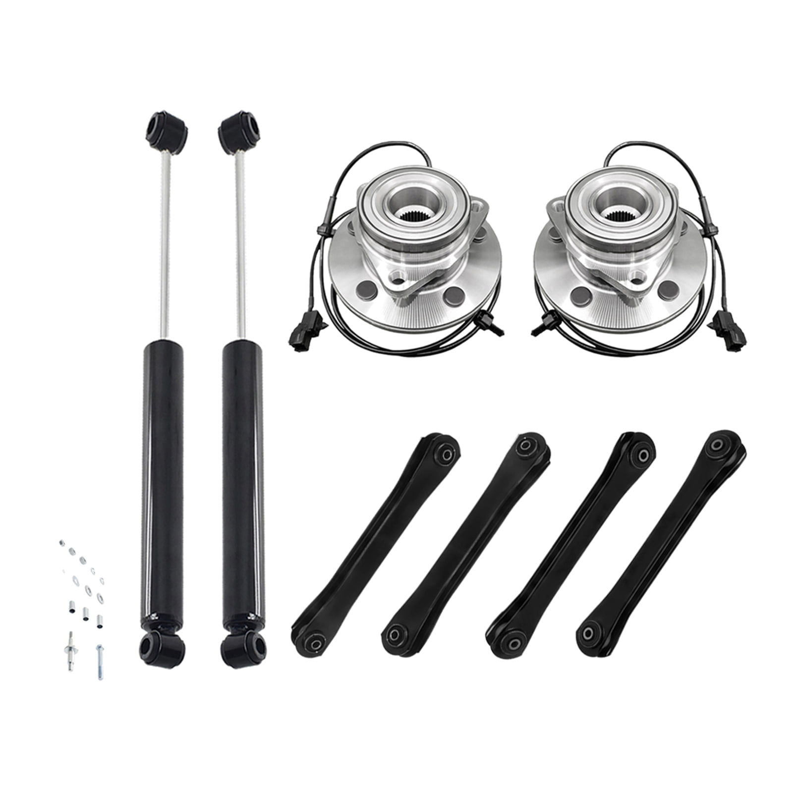 Set of 8 Front Upper and Lower Control Arm-Wheel Hub Bearing Assembly ...