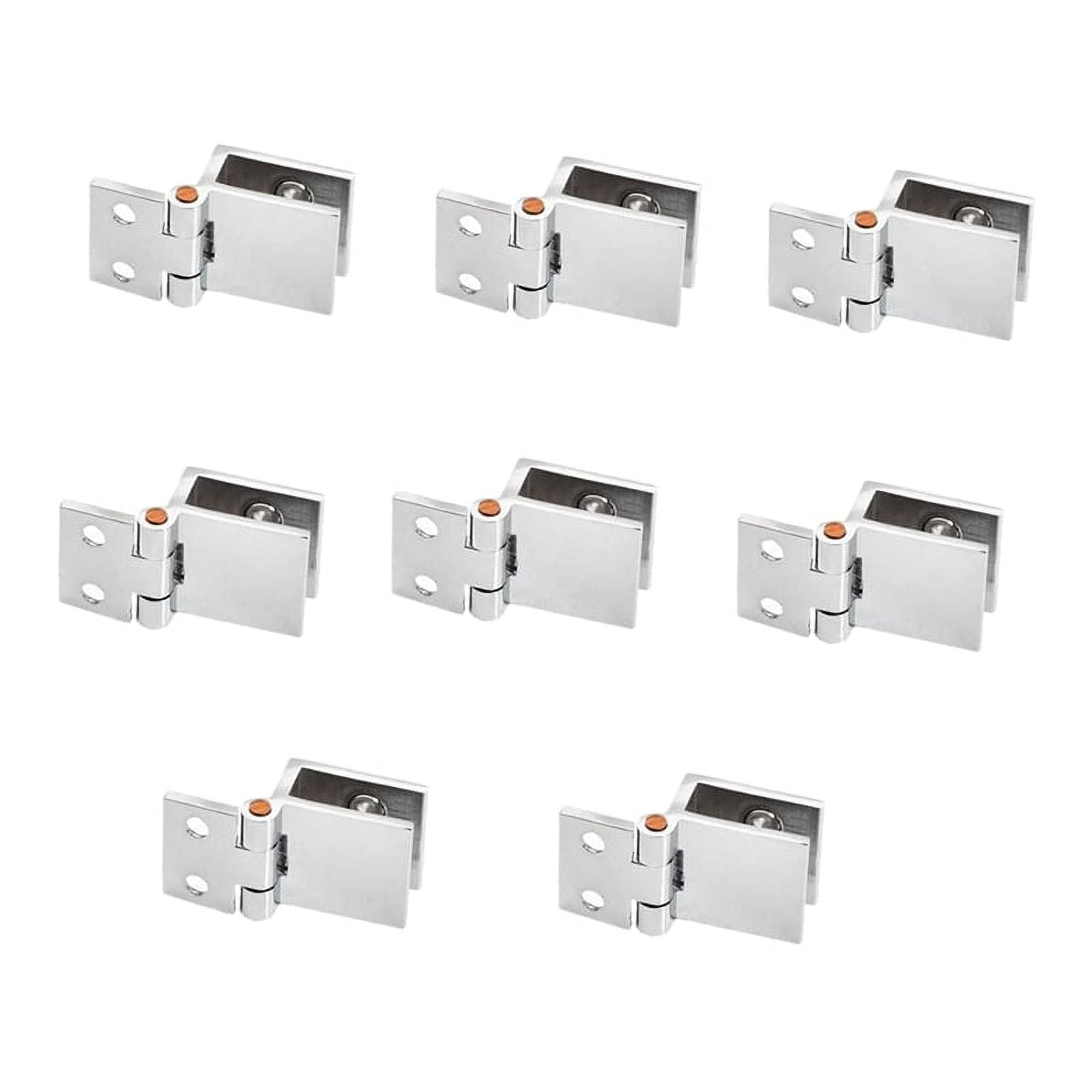 Set of 8 Glass Door Hinges, 5mm-8mm Adjustable Rectangle Clamp Single ...