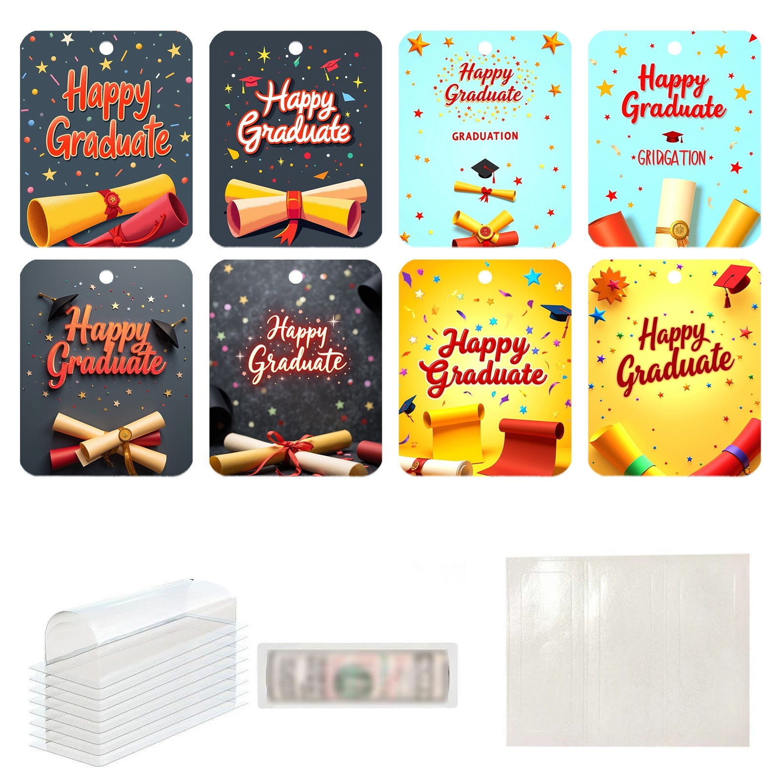 Set of 8 Graduation Wallet Card Graduation Decorations 2025 Decoration ...