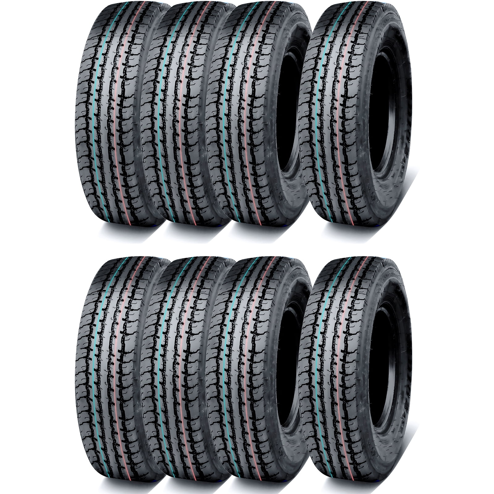 Set of 8 HAIDA HD182 ST235/80R16 14 Ply All Steel Load Range G 129/125M Trailer Tires - Walmart.com