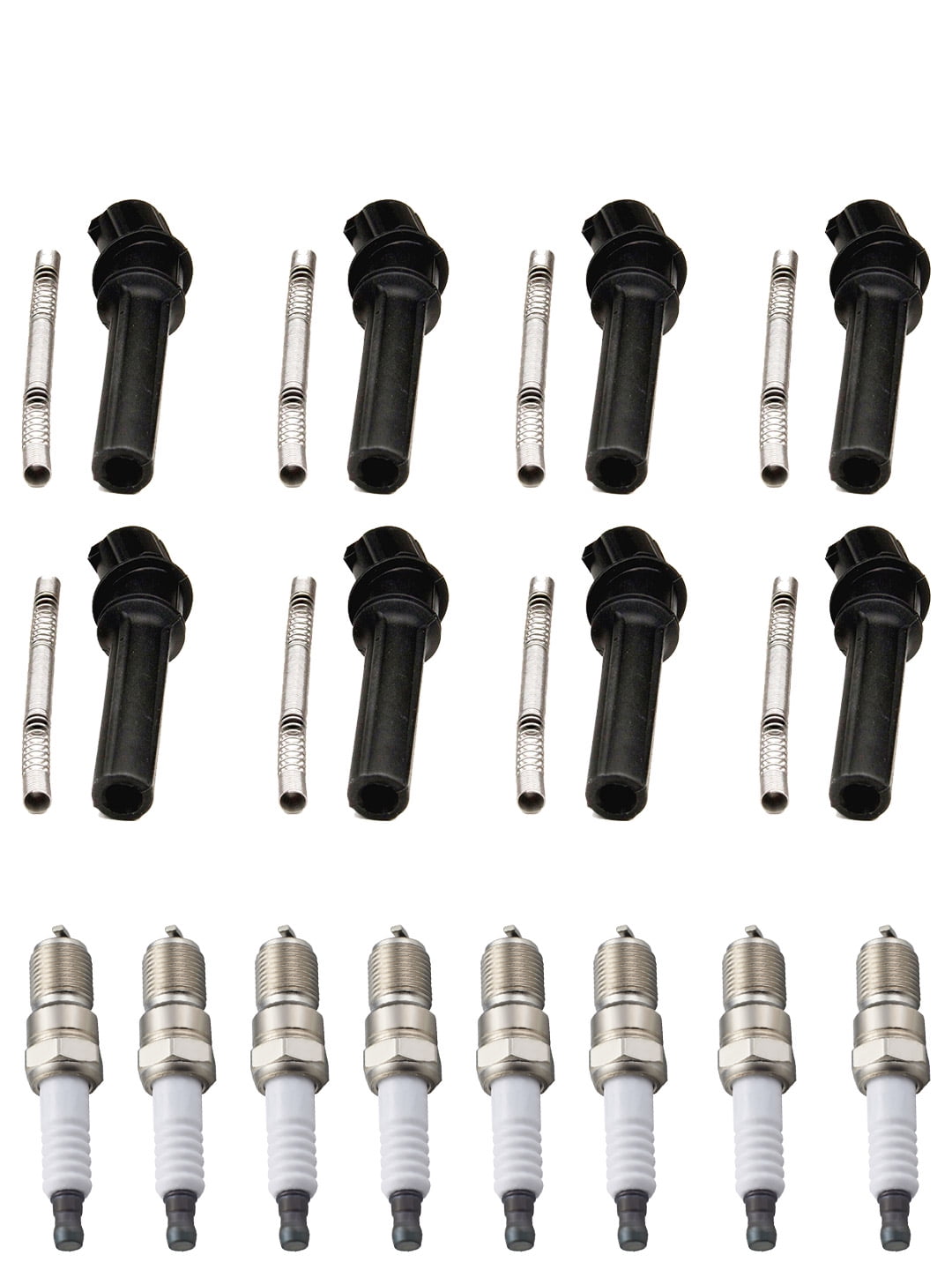 Set of 8 ISA Brand Ignition Coil Boots and ISA Brand Spark Plugs ...