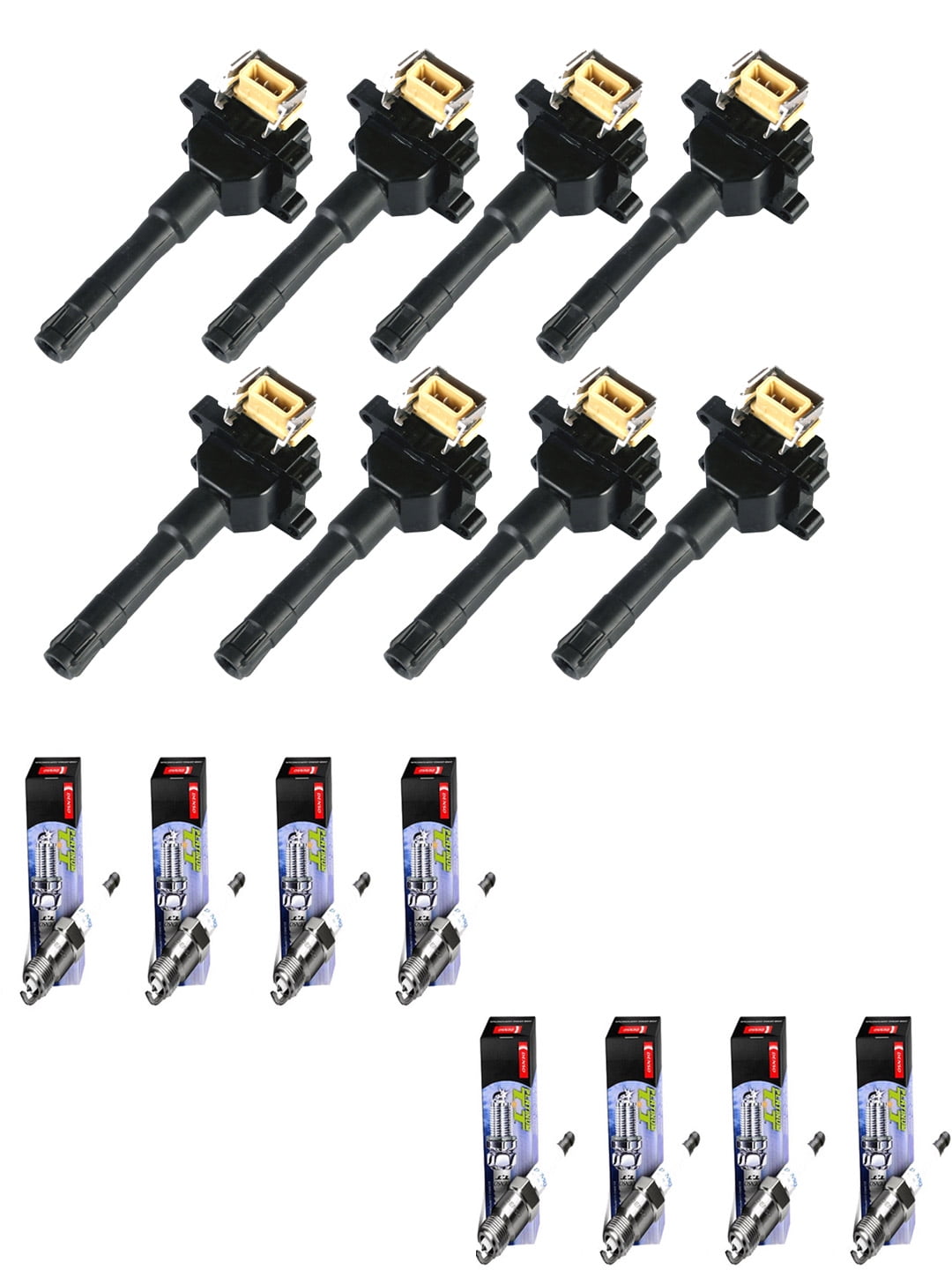 Set of 8 ISA Ignition Coils and 8 Denso Spark Plugs Compatible with ...
