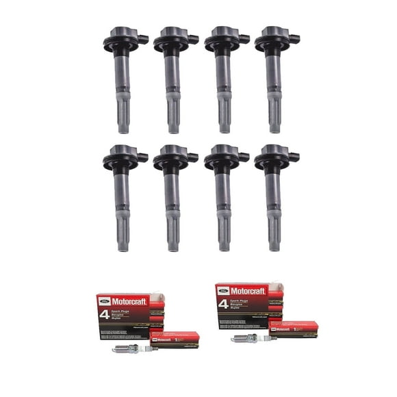 Set of 8 ISA Ignition Coils and 8 Motorcraft Spark Plugs Compatible ...