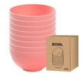 Set of 8 Lightweight Unbreakable Plastic Bowls Stackable Matte Colors ...