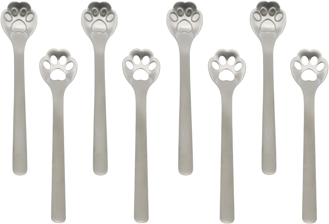 Set of 8 Mini Coffee Spoons Cat Paw Shaped Stainless Steel Spoons for ...