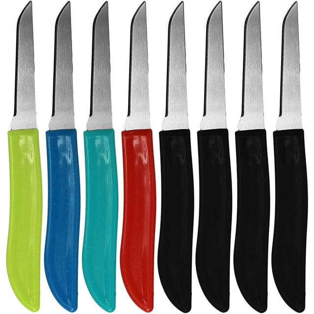 "Multicolor 8-Pack Stainless Steel Paring Knives, 2.625"" Blade, 6 ...