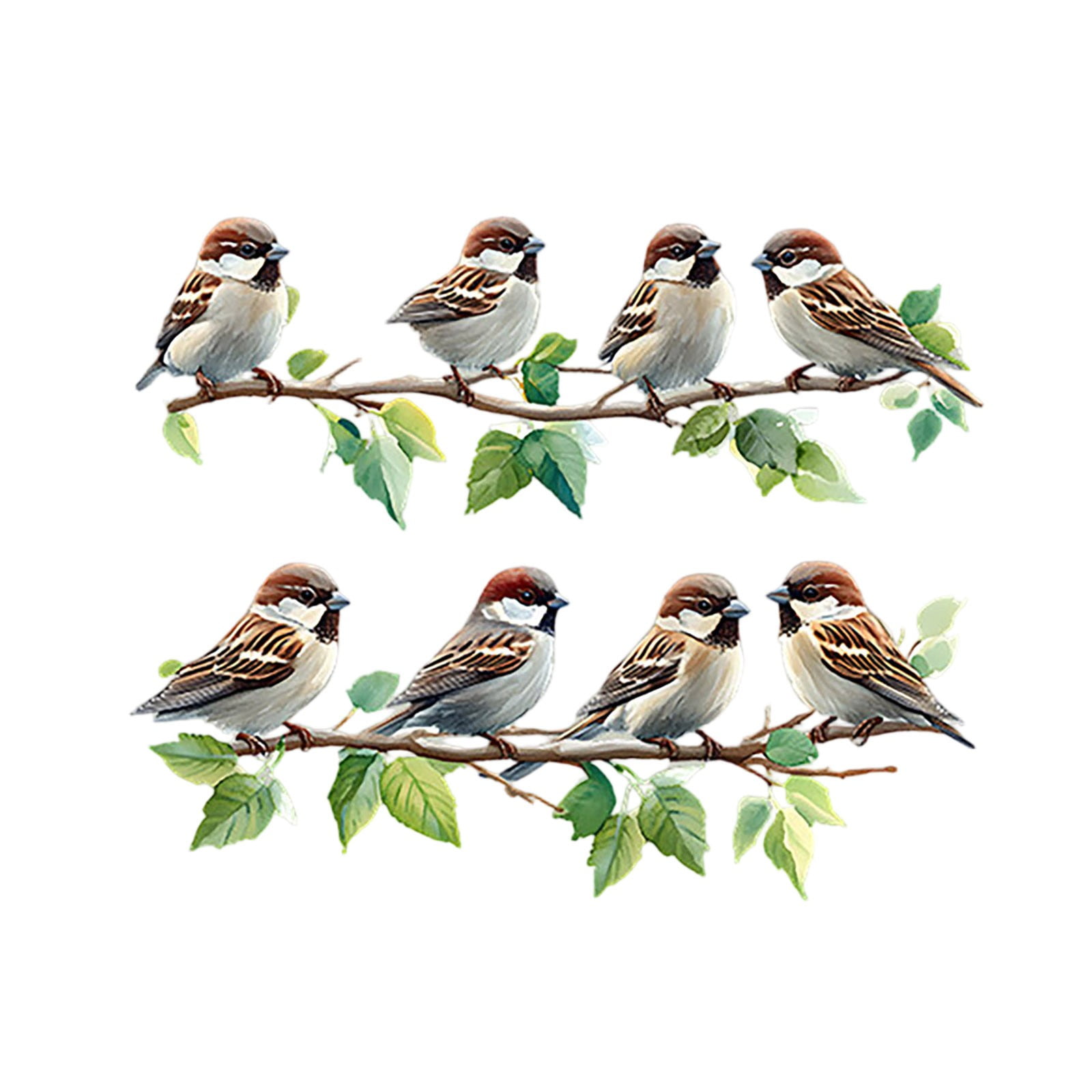 Set of 8 Realistic Sparrow Bird Stickers for DIY Crafts, Home Décor ...