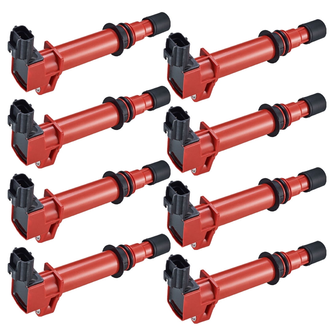 Set of 8 Red Color Ignition Coils Compatible with 2002-2007 Dodge Ram ...