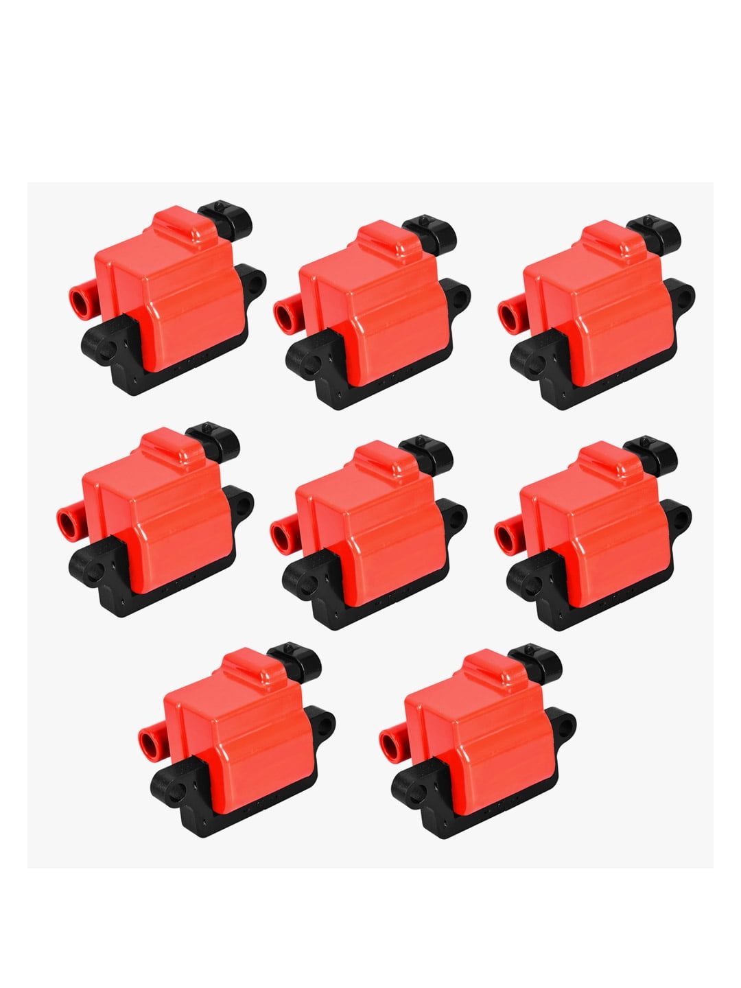 Set of 8 Red Colored ISA Ignition Coils Compatible with 2002-2006 ...