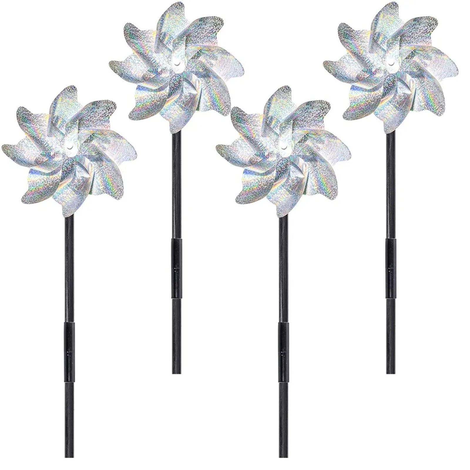 Set of 8 Reflective Garden Pinwheels for Bird Deterrent, Decorative ...