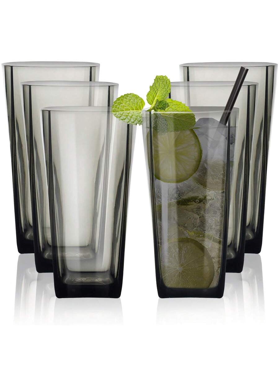 Set of 8 Reusable 16-Ounce Shatterproof Plastic Drinking Glasses ...