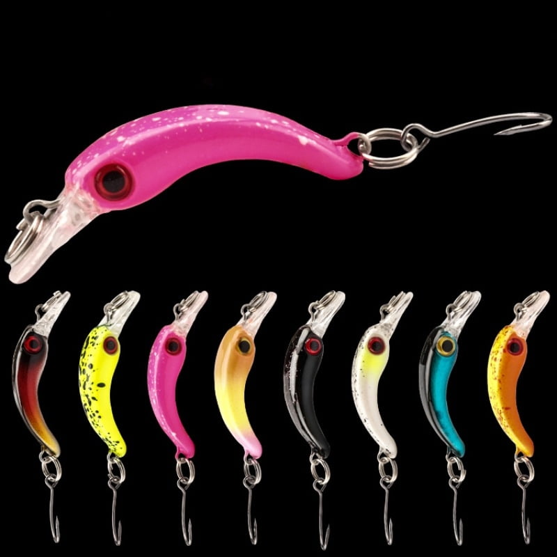 Set of 8 Road Runner Minnows 1.5g Micro Bait Single Hook Fake Bait ...