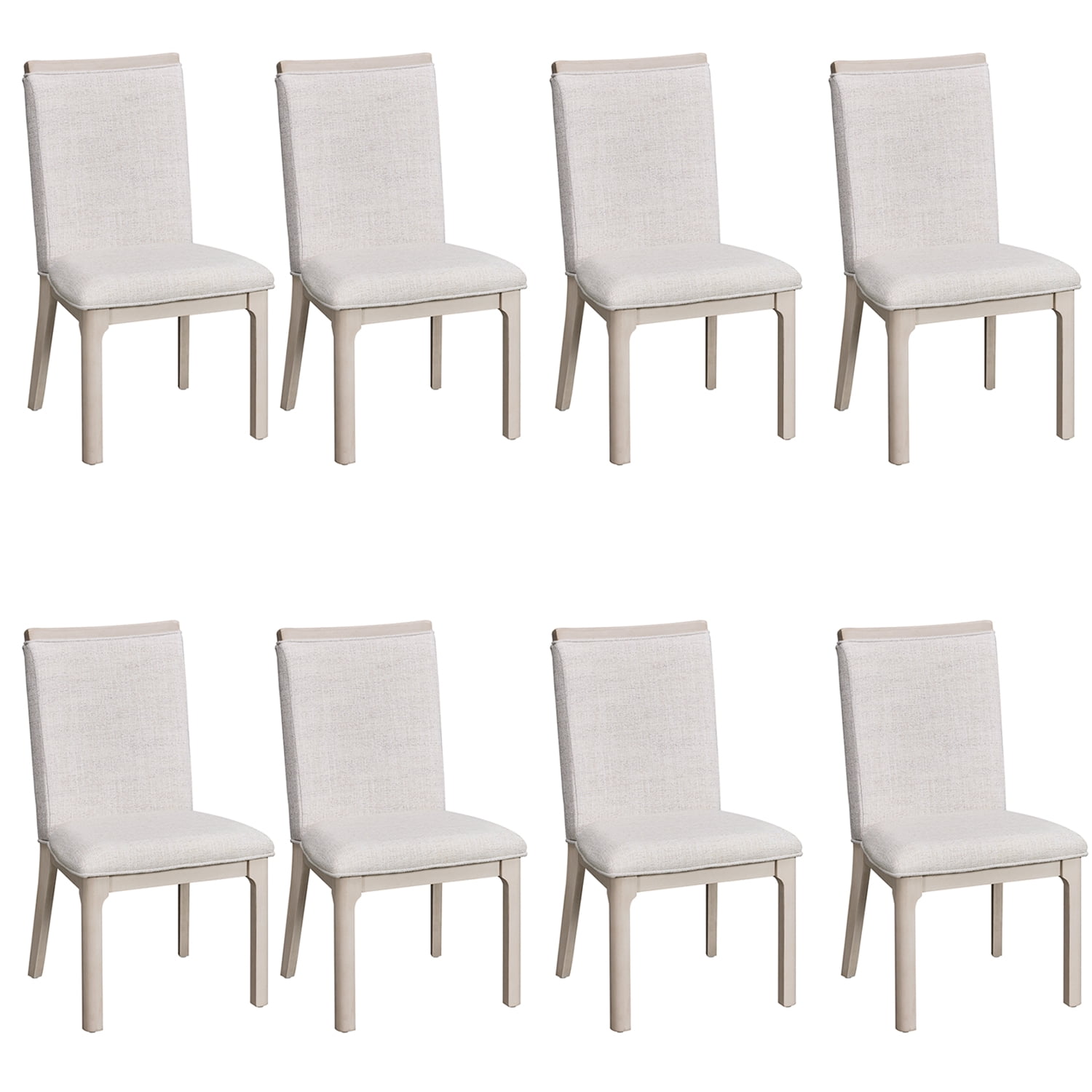 Set of 8 Upholstered Solid Wood Dining Chairs – High Back - Walmart.com