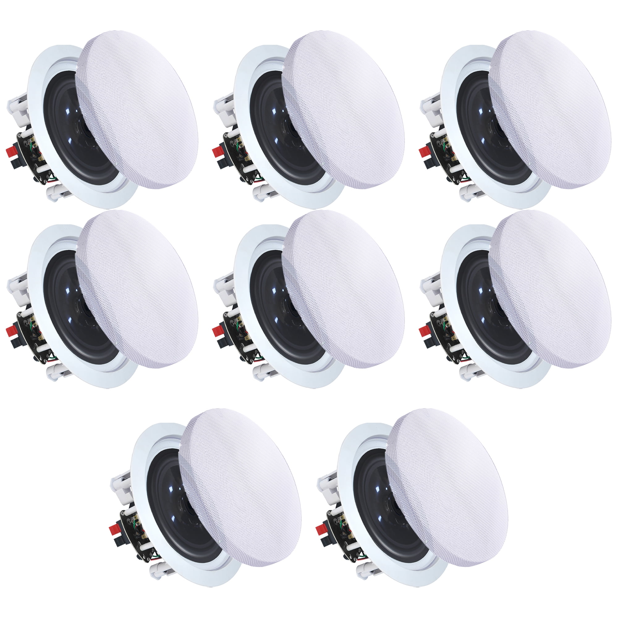 Vaiyer 6.5 Inch 8 Ohm 200 Watts In-Wall In-Ceiling Speakers Set of 8 2 ...
