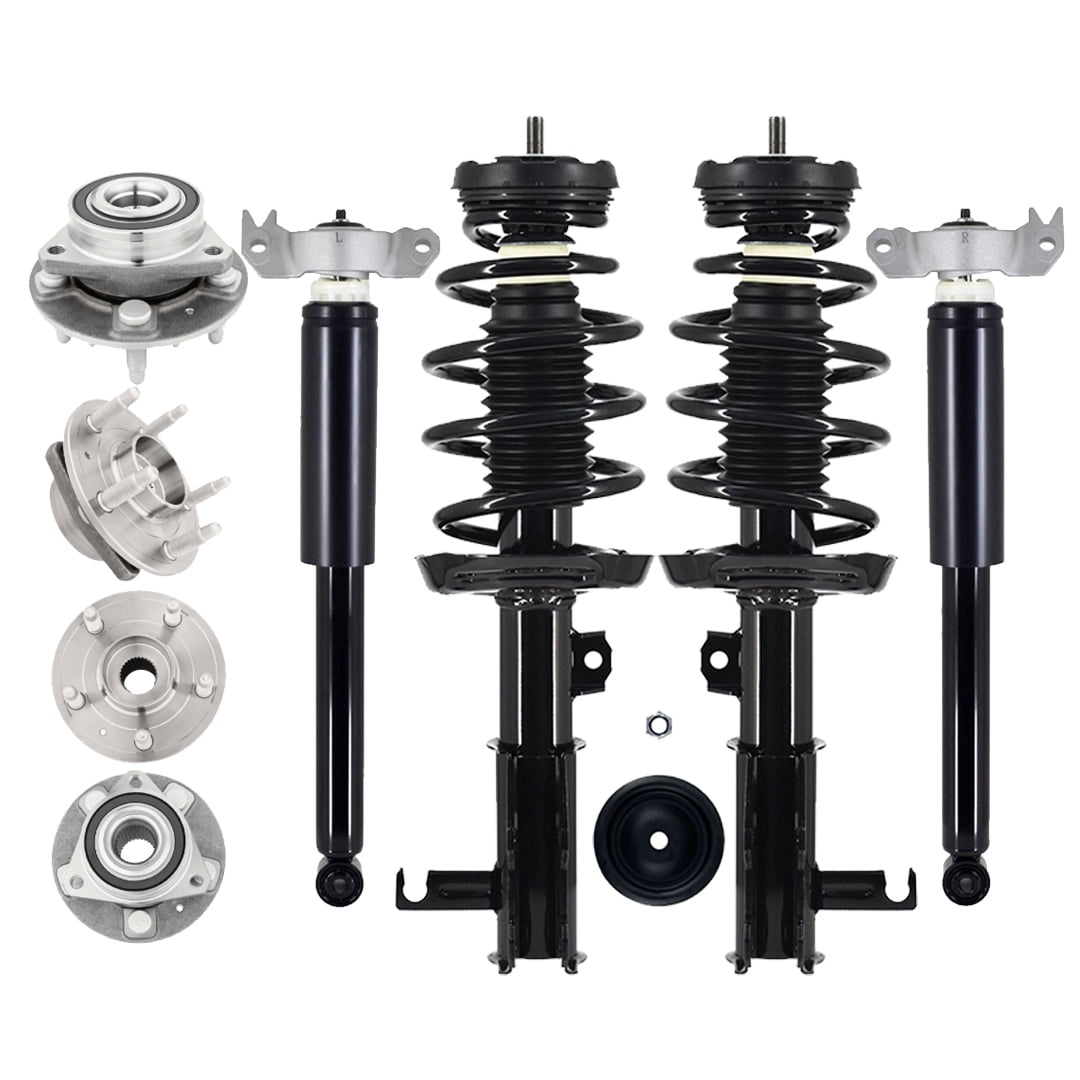 Set of 8 Wheel Hub Bearing-Quick Complete Strut-Coil Spring-Shock For ...