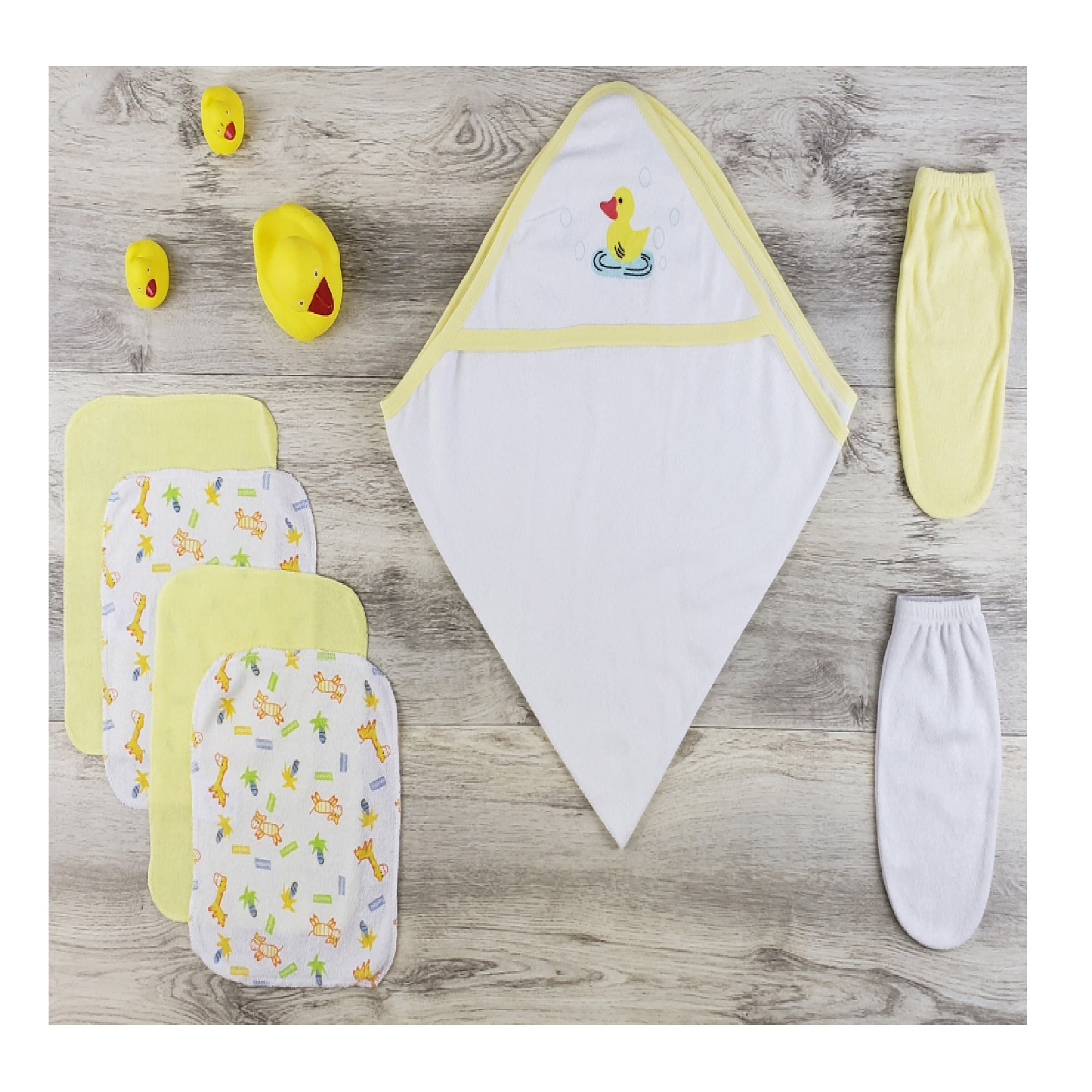 Bambini Hooded Towel, Wash Clothes, Bath Mittens and Robe - Walmart.com