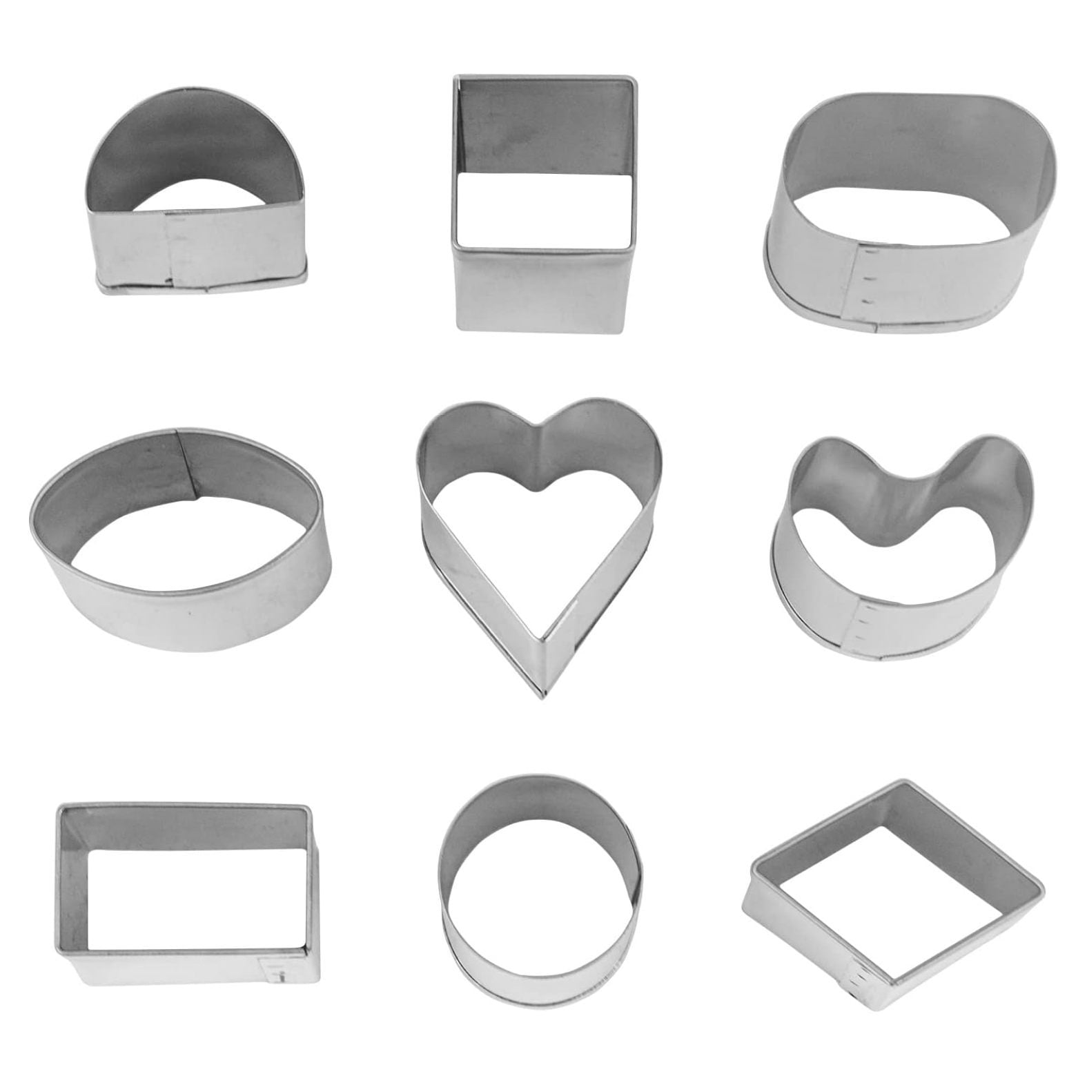 Set of 9 Stainless Steel Food Cutters in Assorted Shapes - Walmart.com