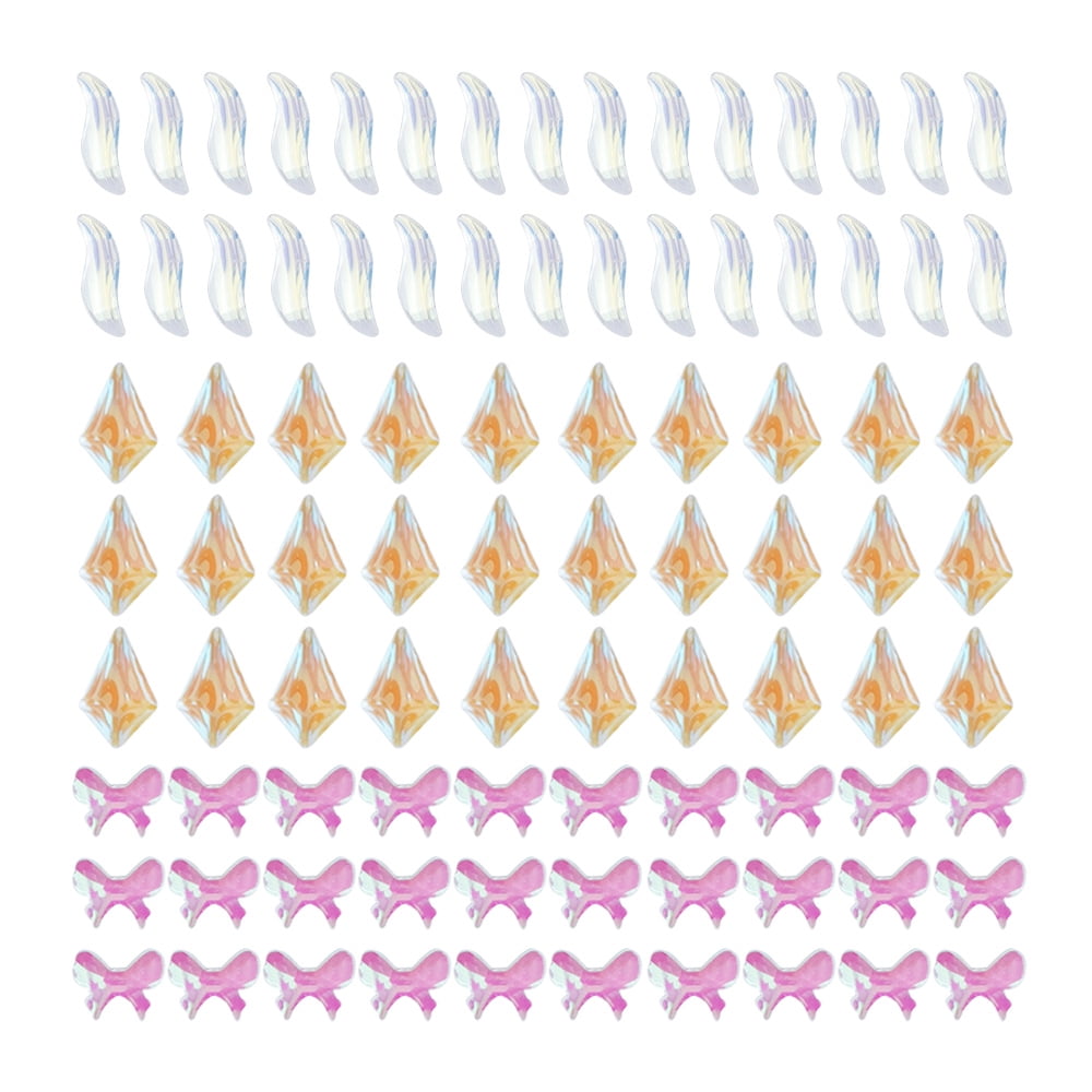 Set of 90 nail decorations, 3 Models, Multicolor - Walmart.com