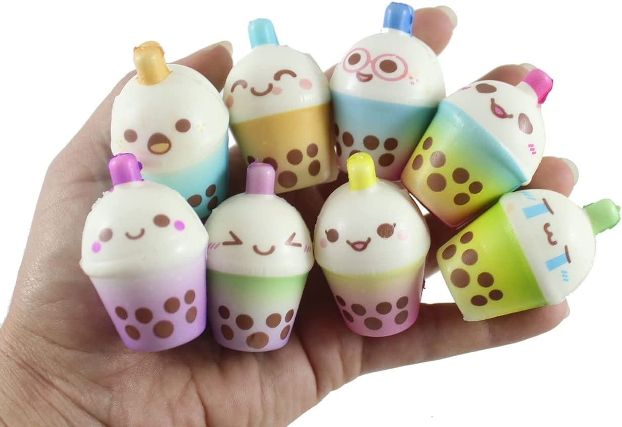 Set of All 8 Tiny Bubble Tea Drink Slow Rise Squishy Toys - Memory Foam ...