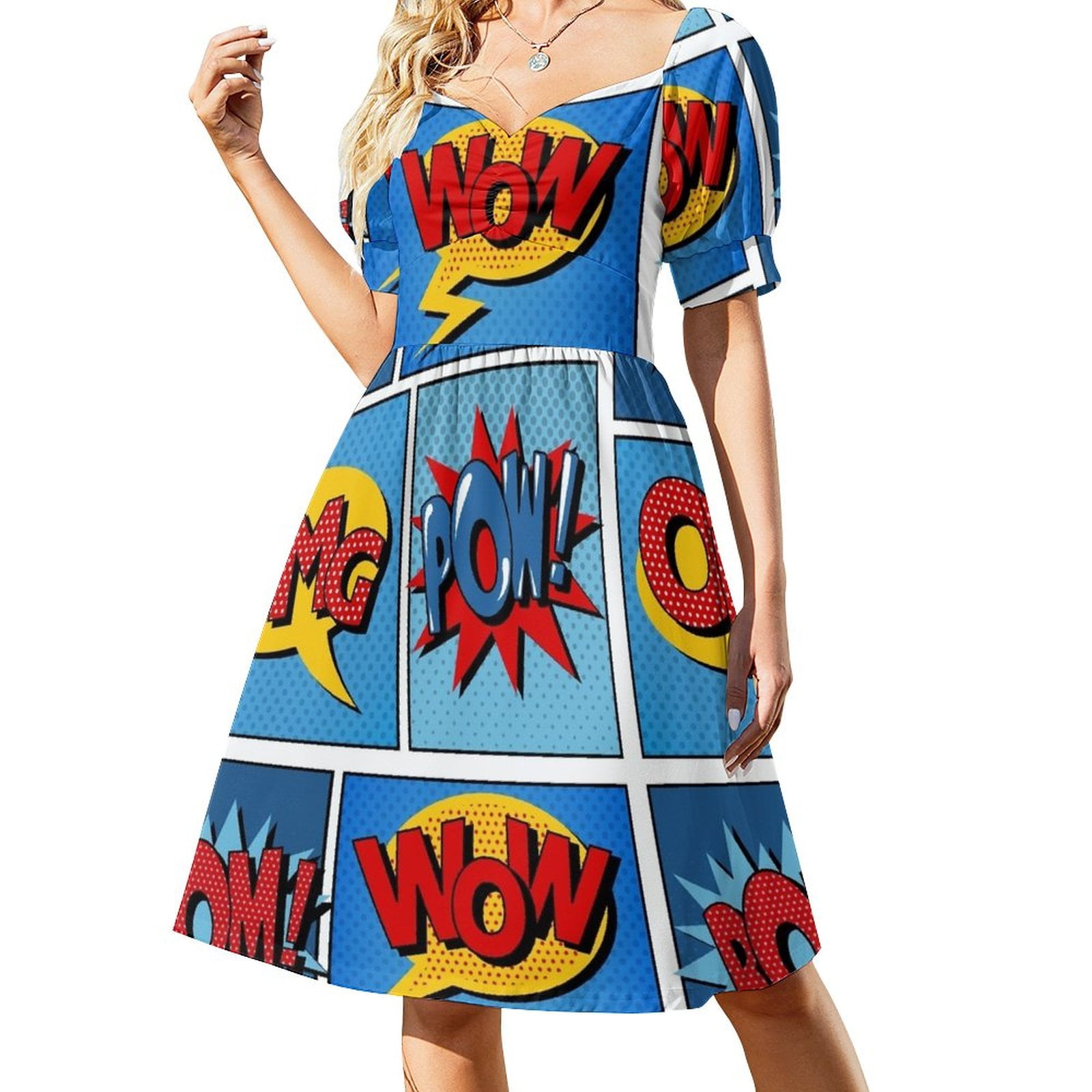 Set of Comic Bubbles in Pop Art Style Sleeveless Dress african dresses ...