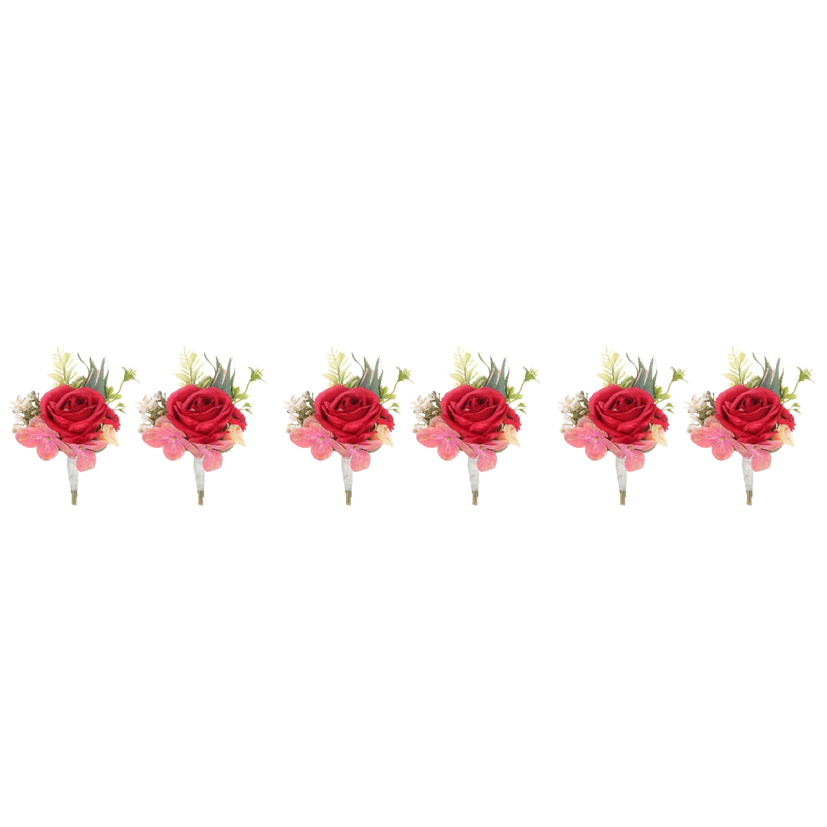 YSNOOWE Silk Flower Corsages Red Wedding Accessory Elegant Best Men ...