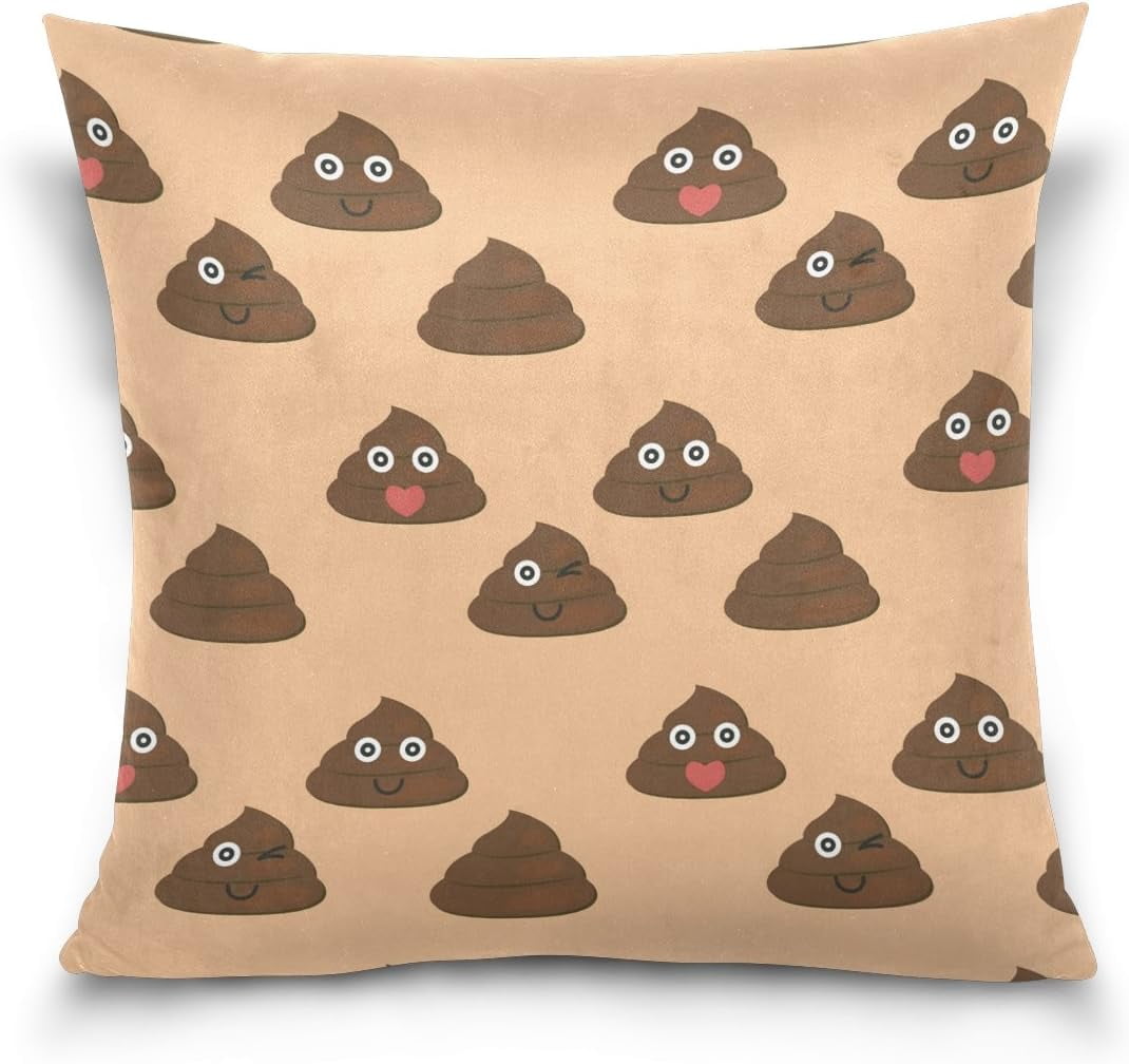 Set of Cute Poop Velvet Plush Throw Pillow Cushion Case Cover - 16" x ...