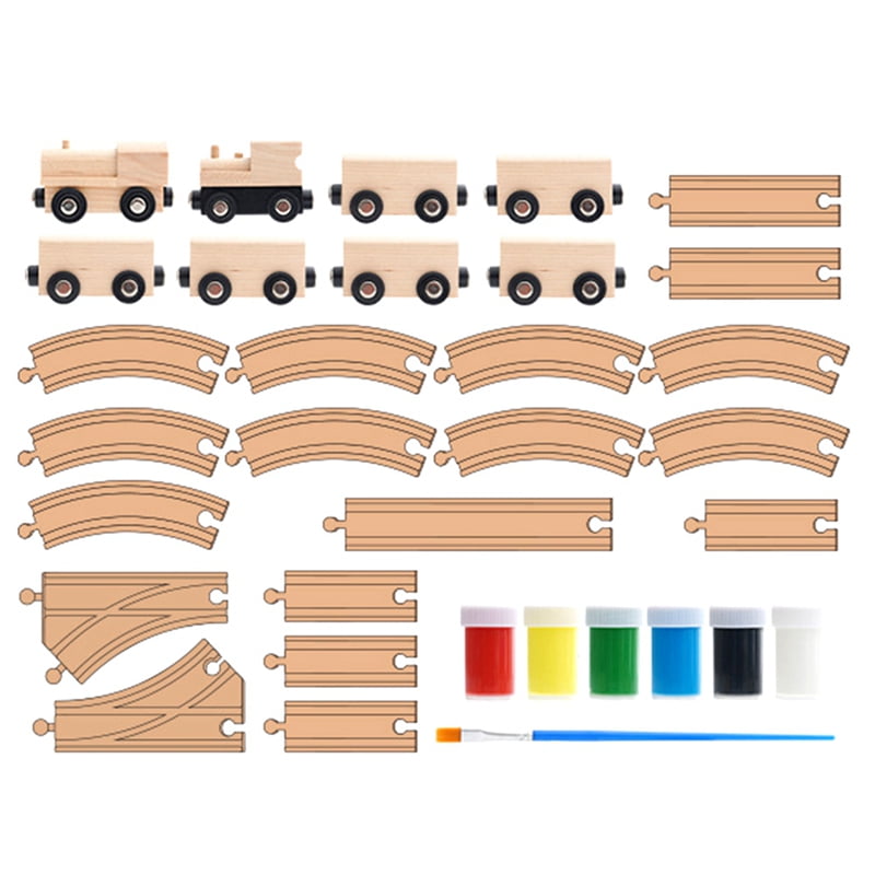 Set of DIY Wooden Train Track Adapters Railway Accessories for Toy ...