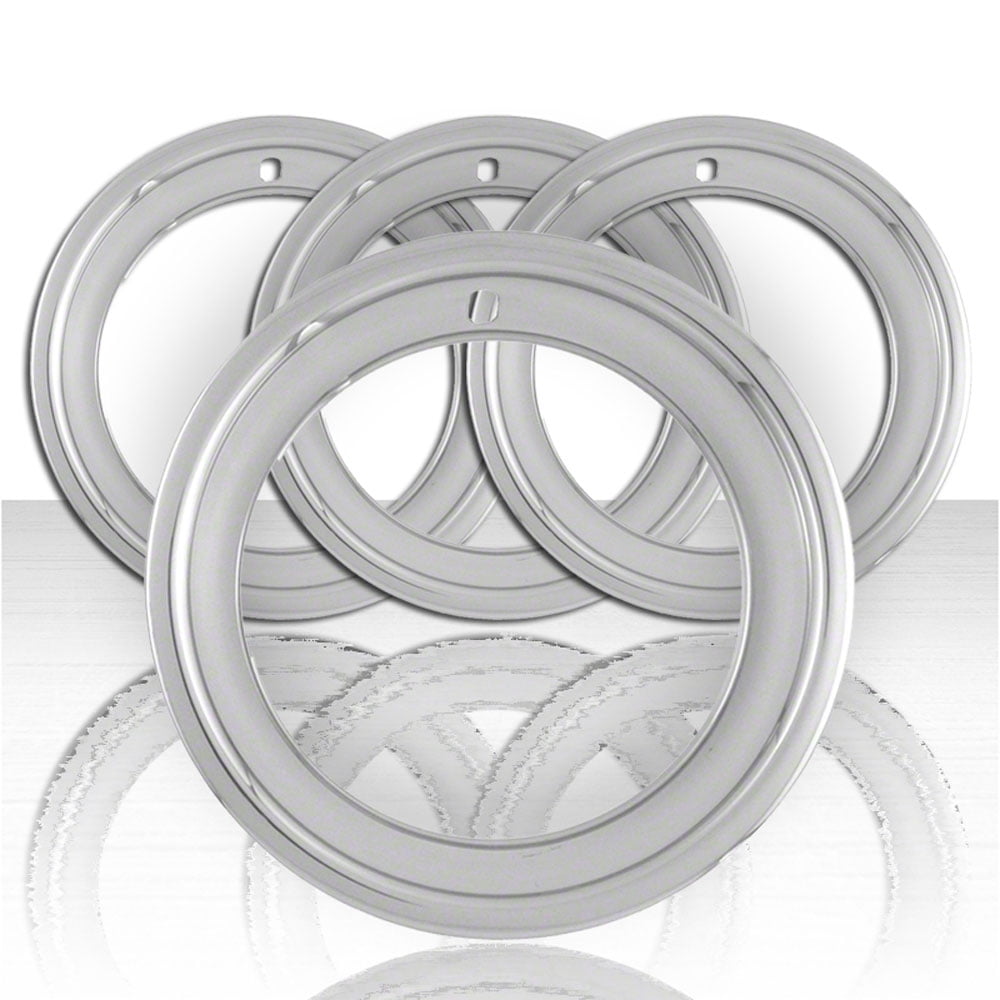 Set of Four 15" SS 2 1/2" Deep Wheel Trim Rings fits 806 Steel Wheels ...