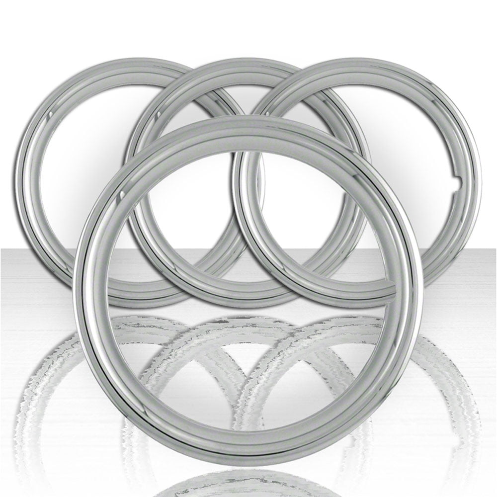 Set of Four 17" Chrome ABS 1 1/2' Deep Wheel Trim Rings - Walmart.com