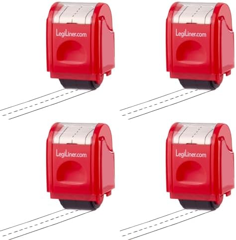Set of Four 3/4" Dashed Handwriting Line (RED) Stamps – Tri-Line Dashed ...
