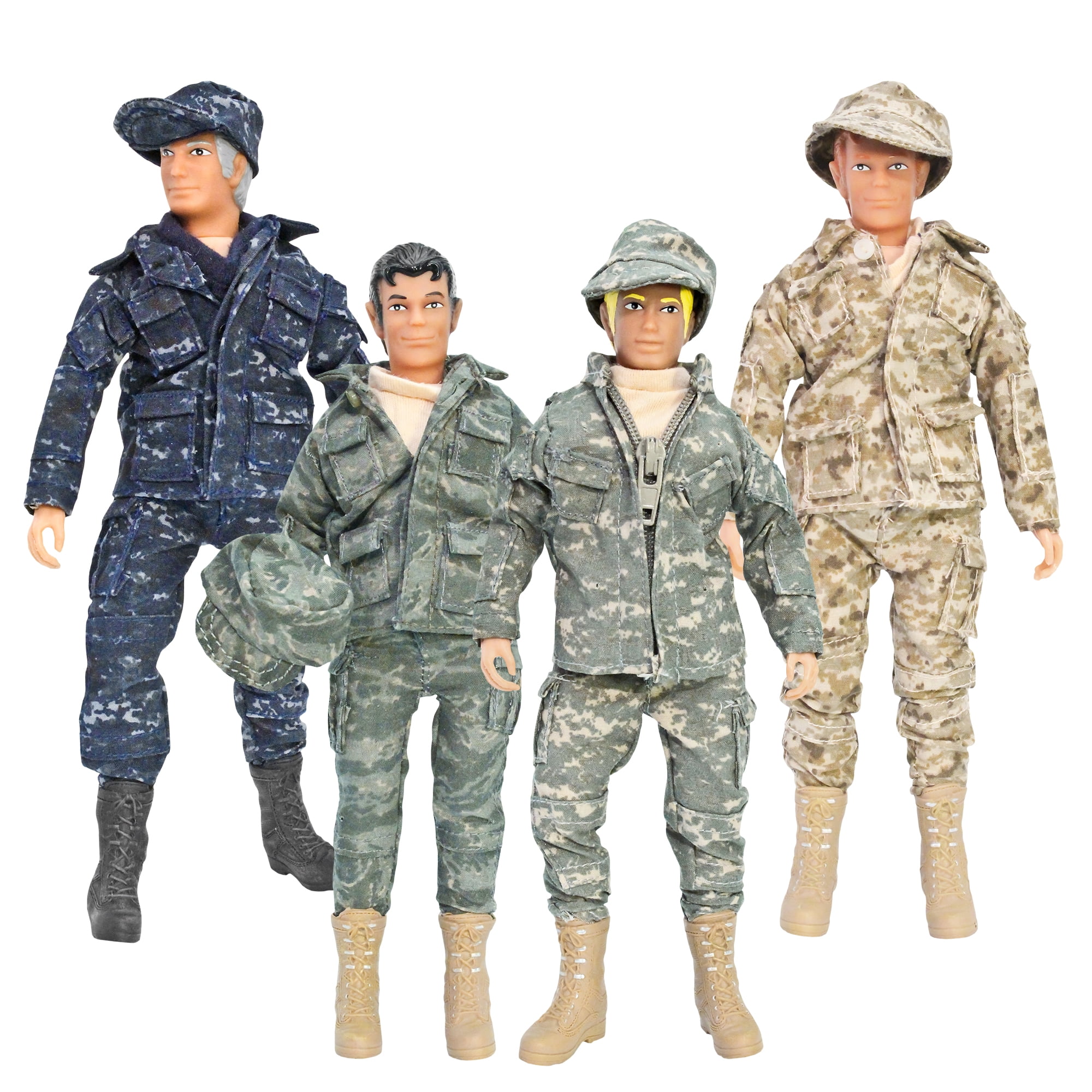 Set of Four 8 Inch Military Action Figures - Walmart.com
