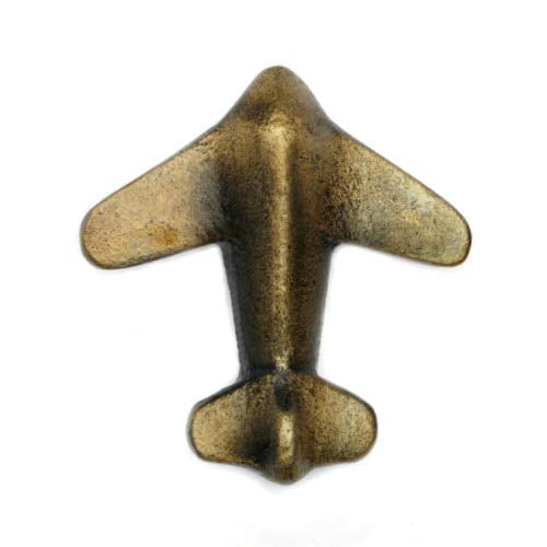 Set of Four Cast Iron Airplane Cabinet Knob in Antique Brass Finish ...