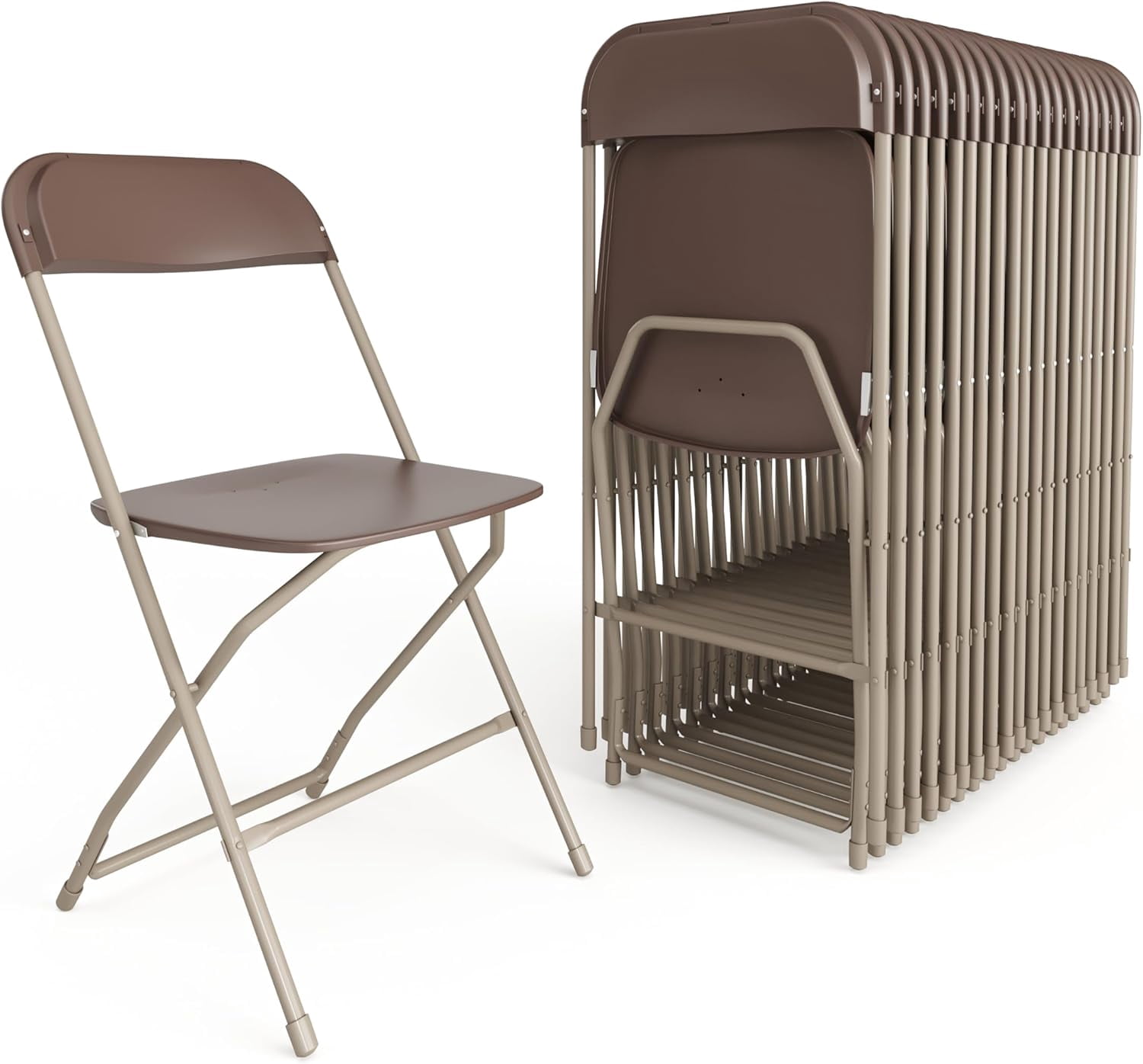 Set of Indoor/Outdoor Heavy-Duty Plastic Folding Chairs Foldable ...