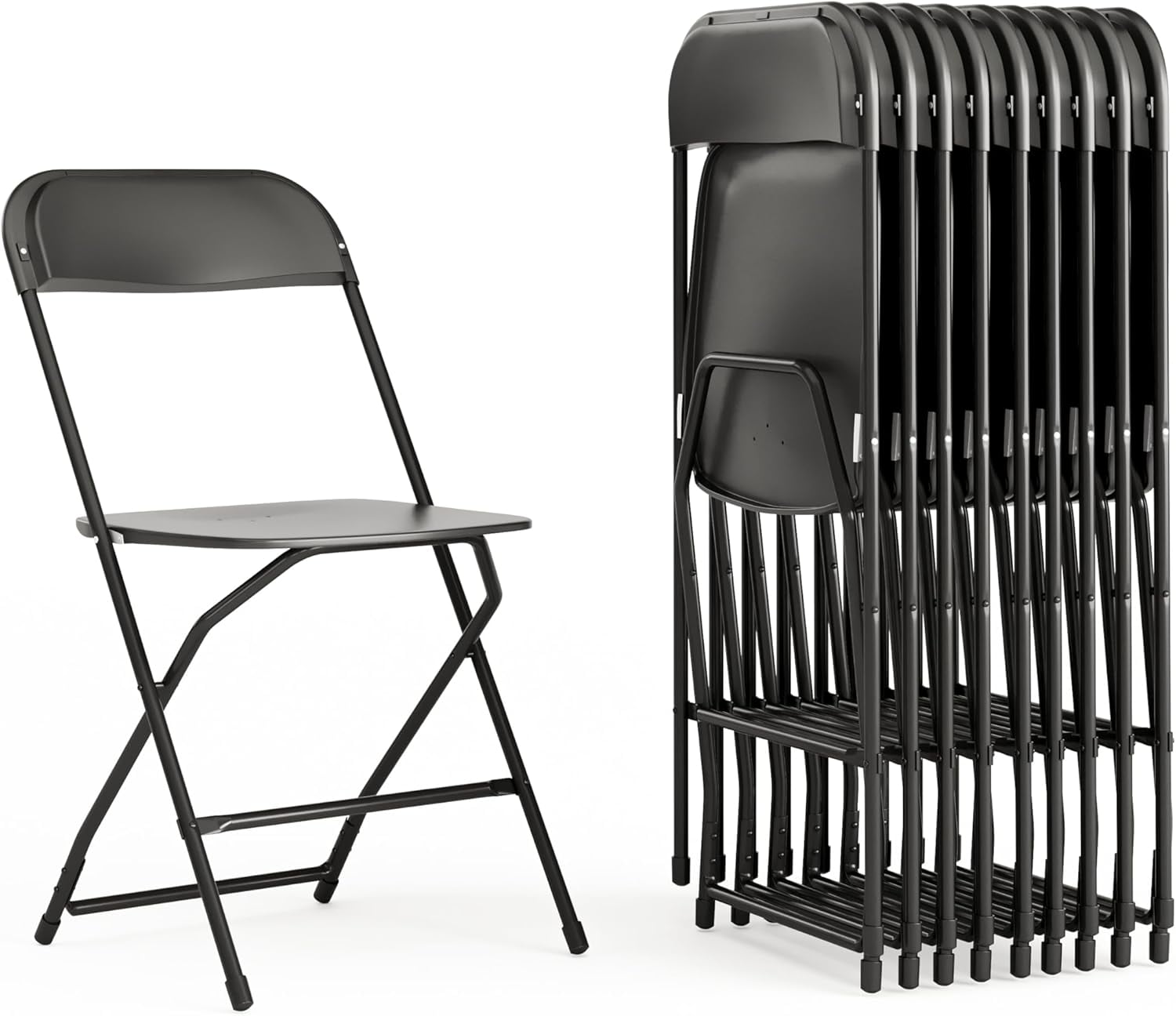 Set of Indoor/Outdoor Heavy-Duty Plastic Folding Chairs Foldable ...