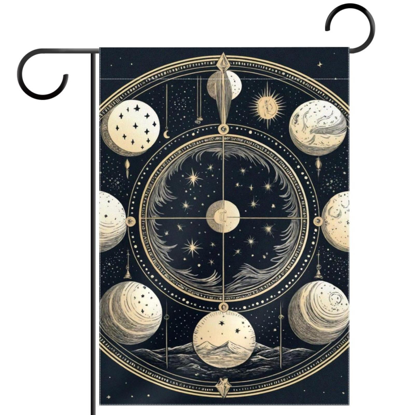 Set of Moon Phases Double Sided Garden Flag Decorative Weather ...
