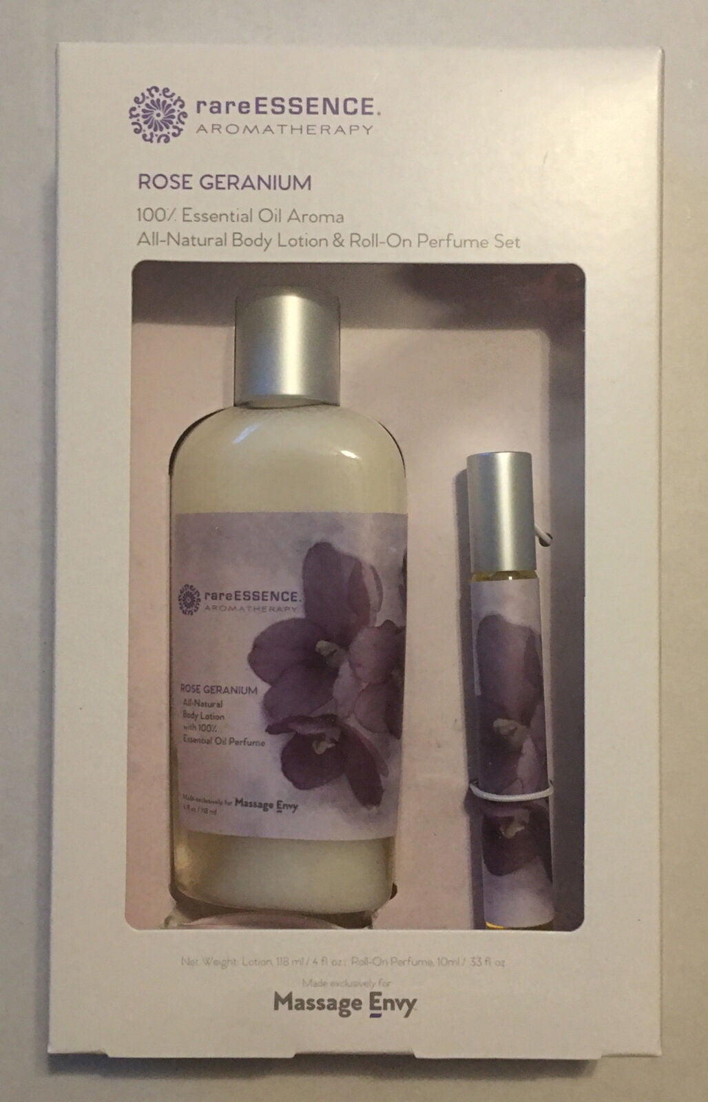 Set of Rare Essence Aromatherapy Body Lotion & Roll-On Perfume Rose ...
