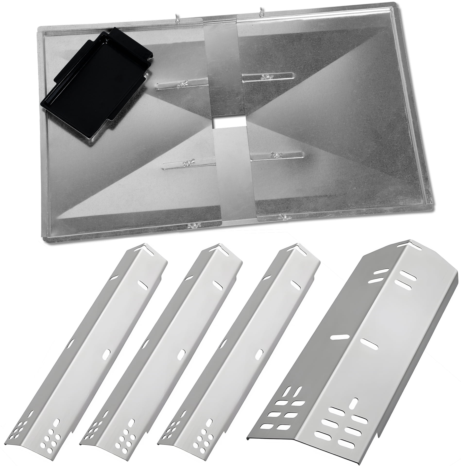 Set of Replacement Grease Tray (24 to 27 inches) & 4 Heat Plates for ...