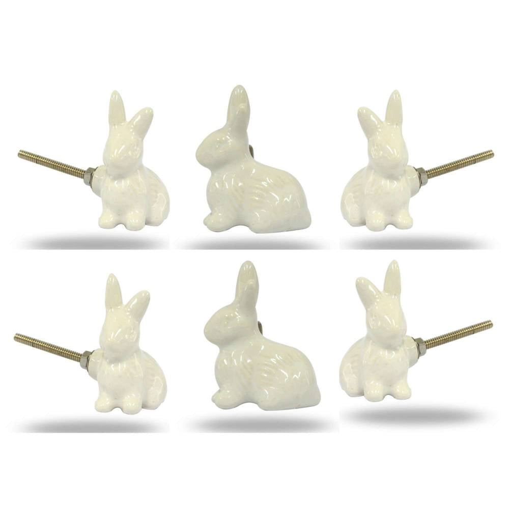 Set of Six Ceramic Rabbit Cabinet Knobs by Trinca Ferro - Walmart.com