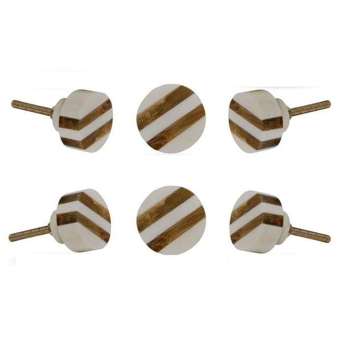 Set of Six Striped Round Bone Cabinet Knobs by Trinca-Ferro - Walmart.com