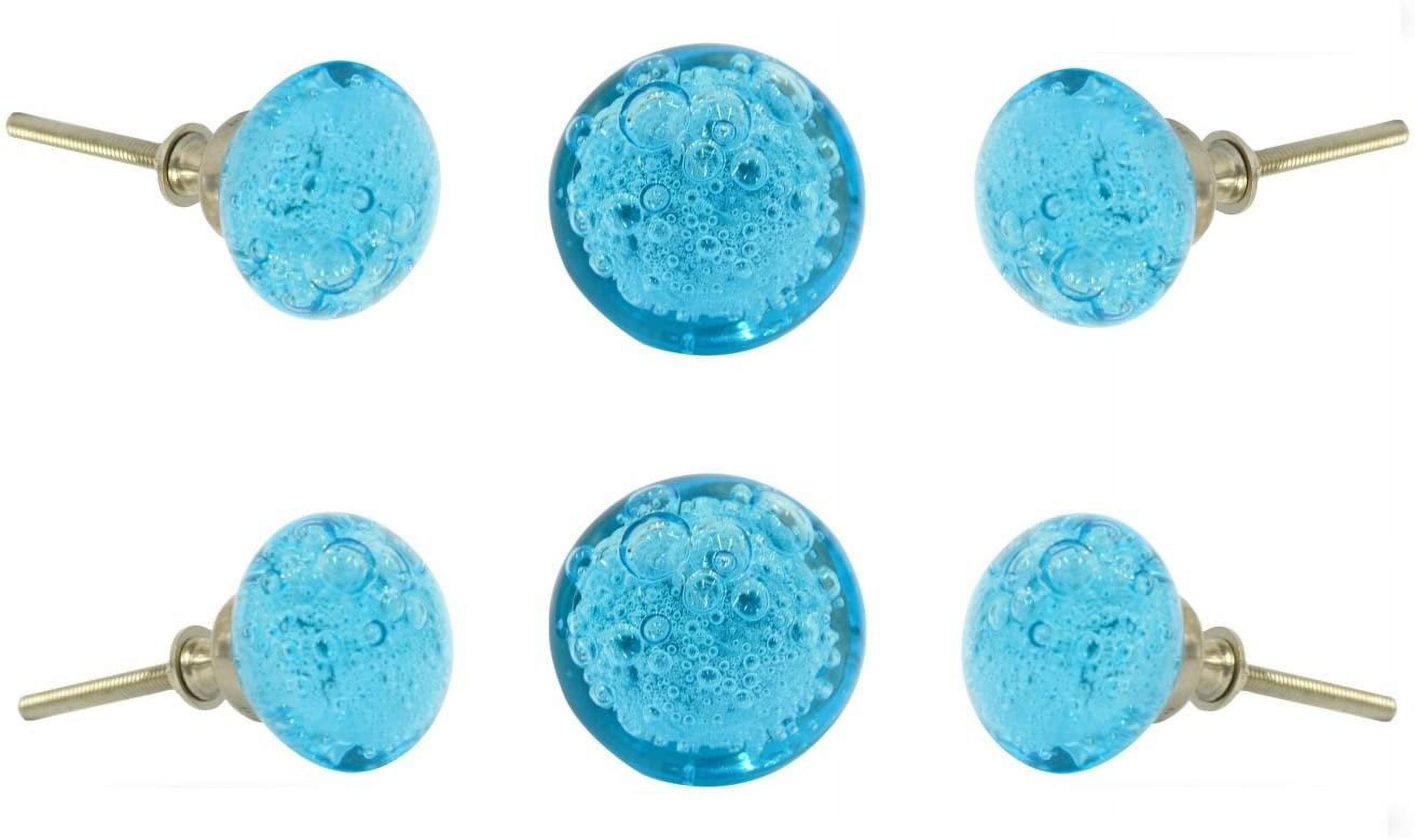 Set of Six glass jones turquoise cabinet Knobs - Walmart.com