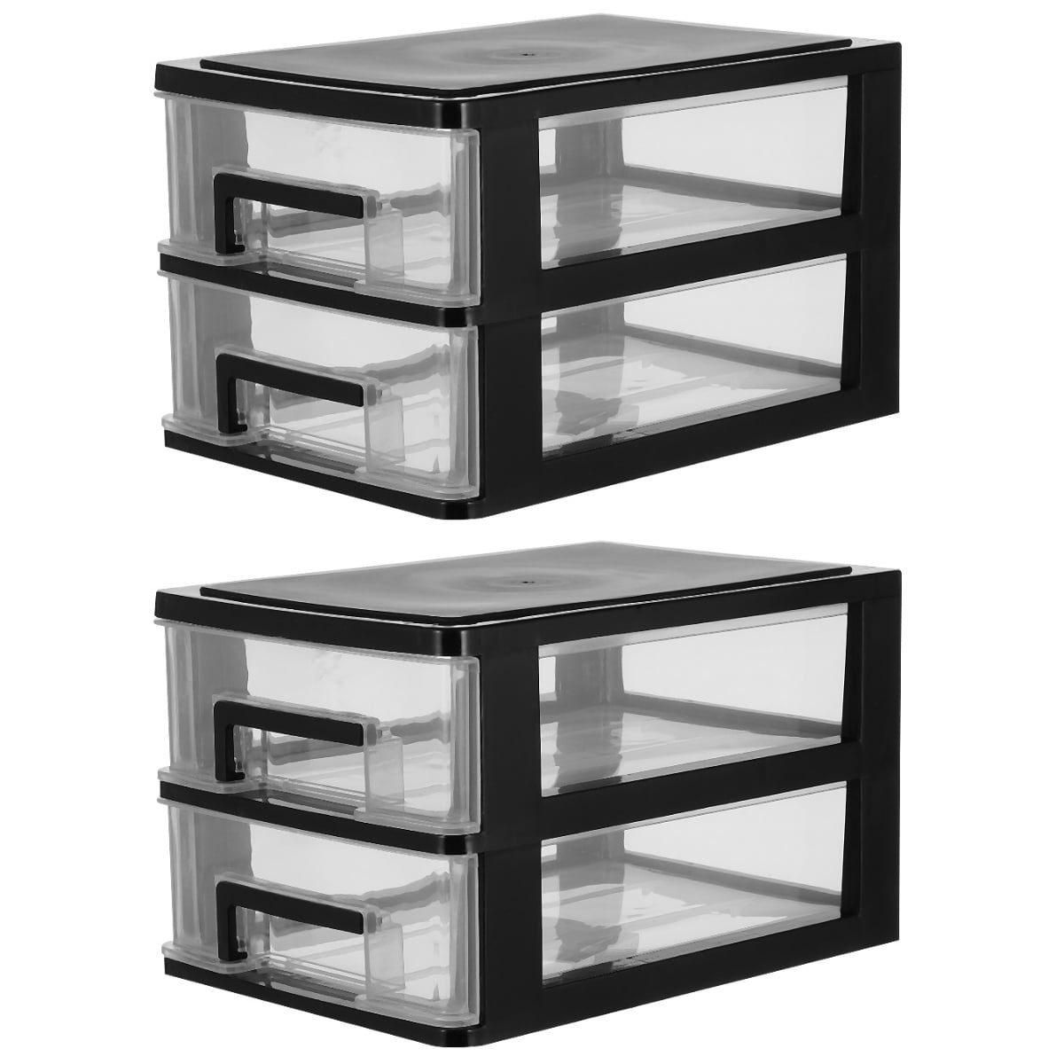 Set of Storage Bins Dustproof Storage Case Office 17× ×20cm Black ...