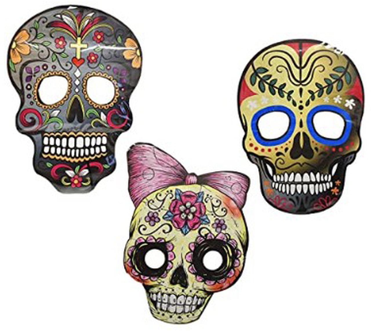 Set of Sugar Skull Masks! 3 Styles! Perfect Party Favors, Halloween ...