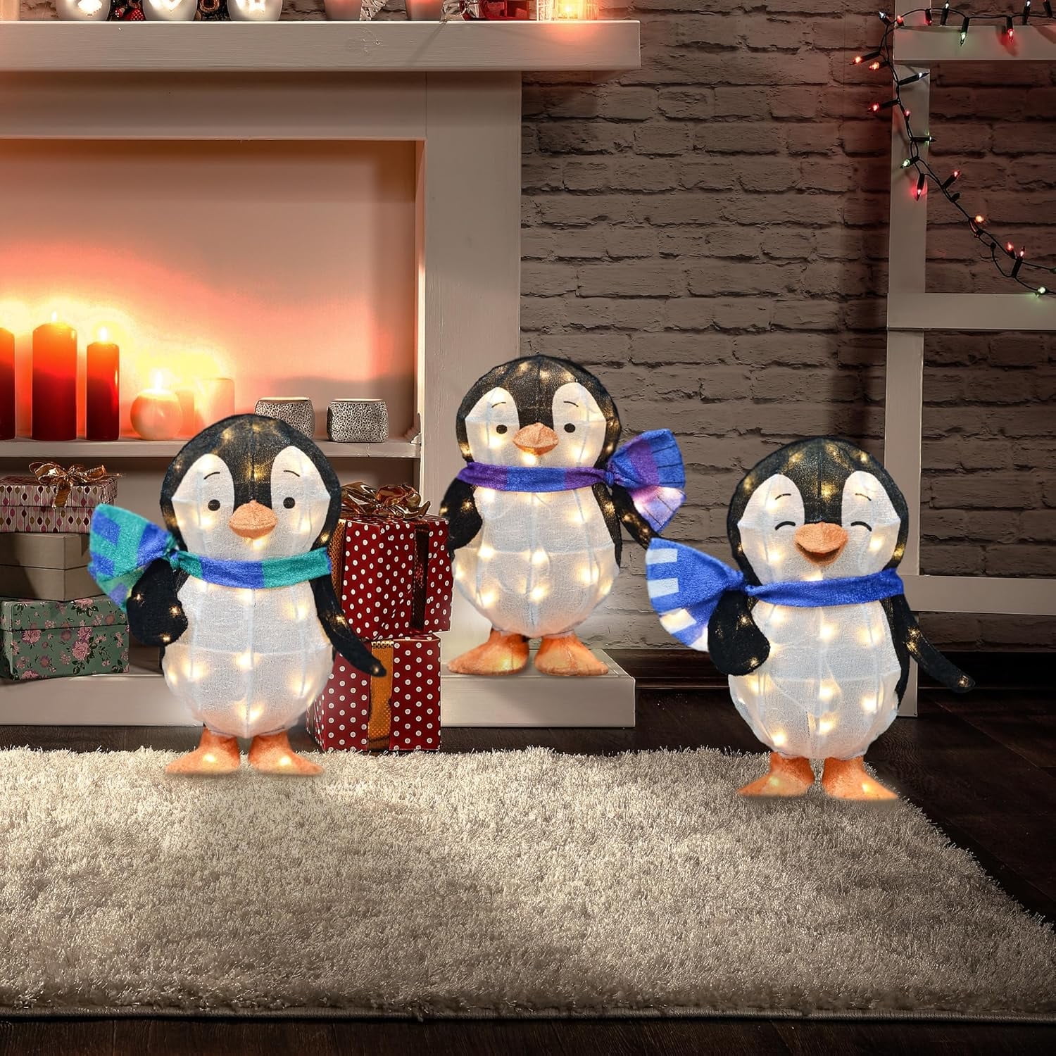 Set of Three 18 Inch Hallmark Christmas Playful Penguins Holiday ...