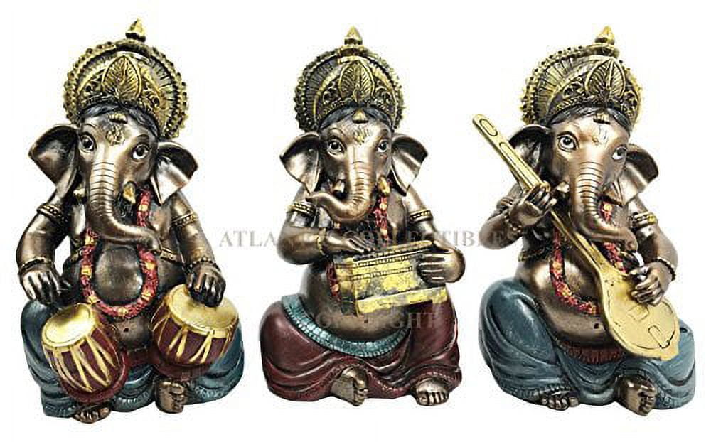 Set of Three Celebration of Life Lord Ganesha Playing Musical ...